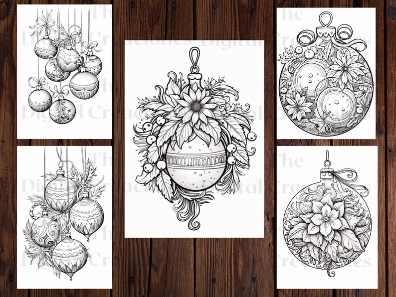 Christmas Ornaments Coloring Book | 25 Printable Pages (PDF) - Etsy