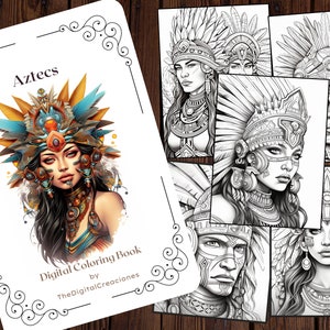 25 Aztecs Coloring Book |woman Colouring Pages|adults and Kids Coloring ...