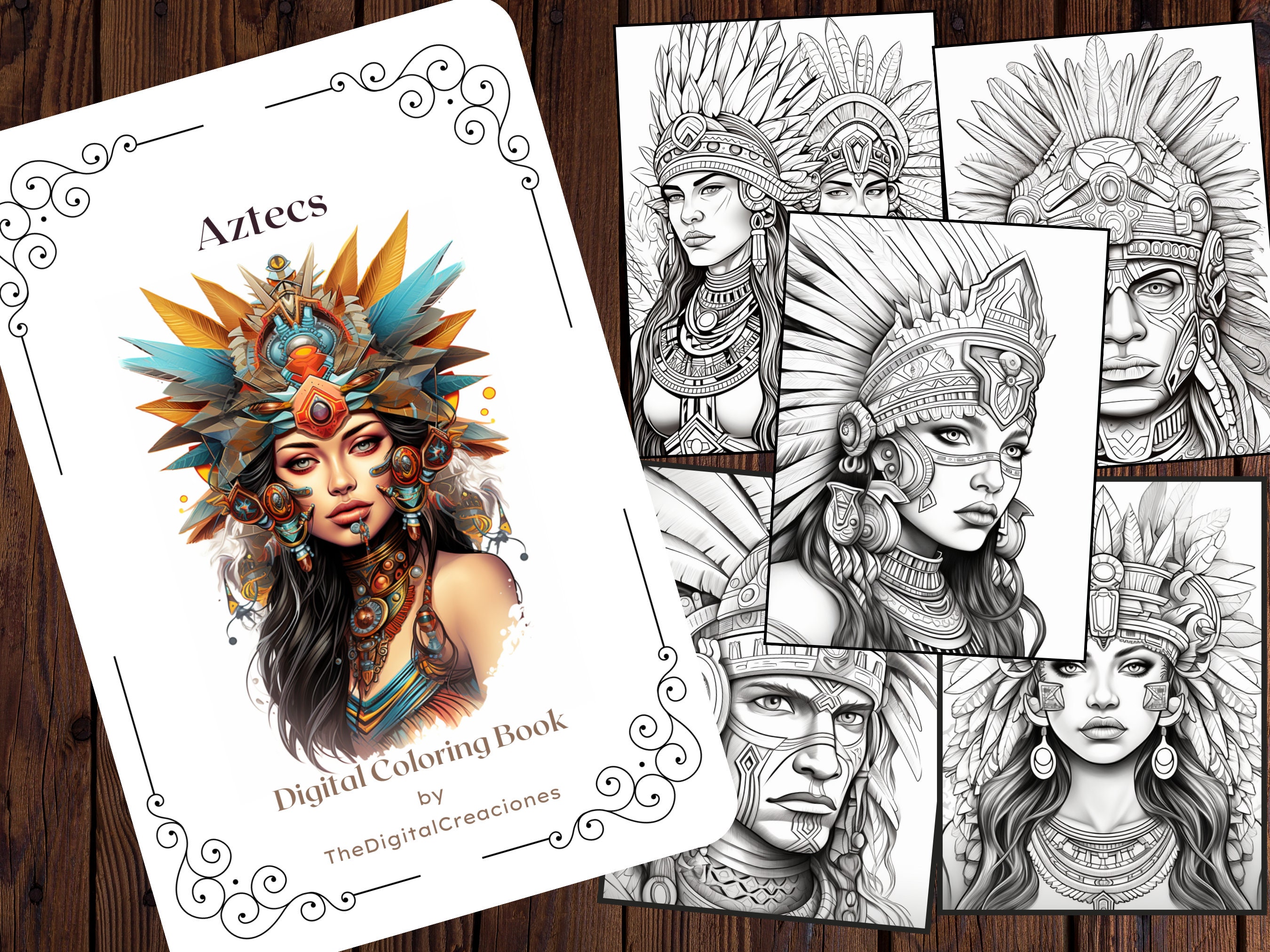 25 Aztecs Coloring Book |woman Colouring Pages|adults and Kids Coloring ...