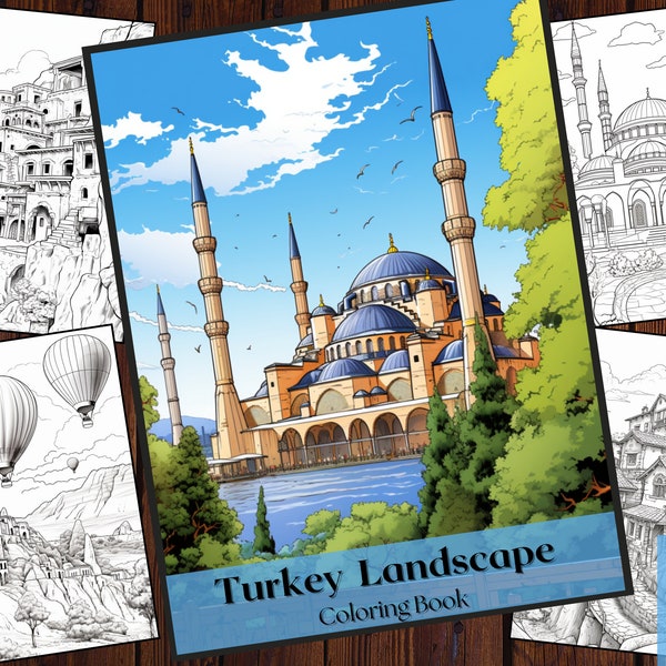 25 Chinese Landscape Coloring Book for Kids and Adults China Landscape ...