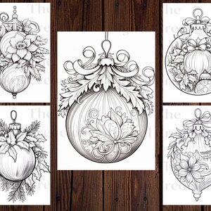 25 Christmas Ornaments Coloring Book|merry Christmas|printable Adults ...