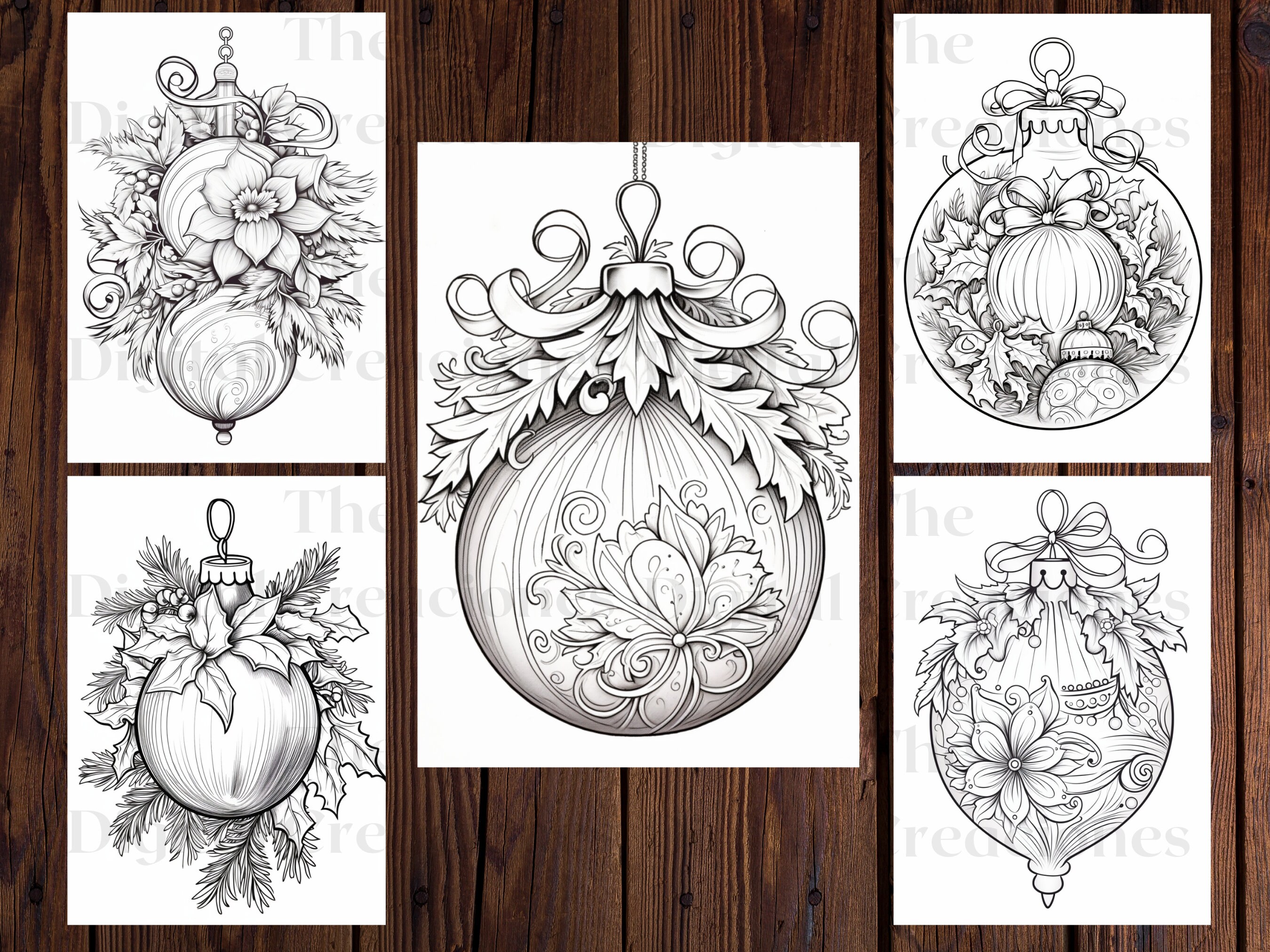 Christmas Ornaments Coloring Book | 25 Printable Pages (PDF) - Etsy
