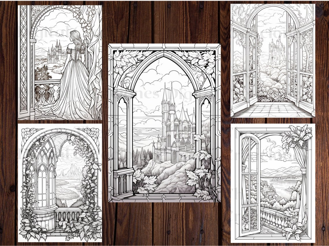 Magical Window Coloring Book 25 Adults and Kids Printable Coloring ...