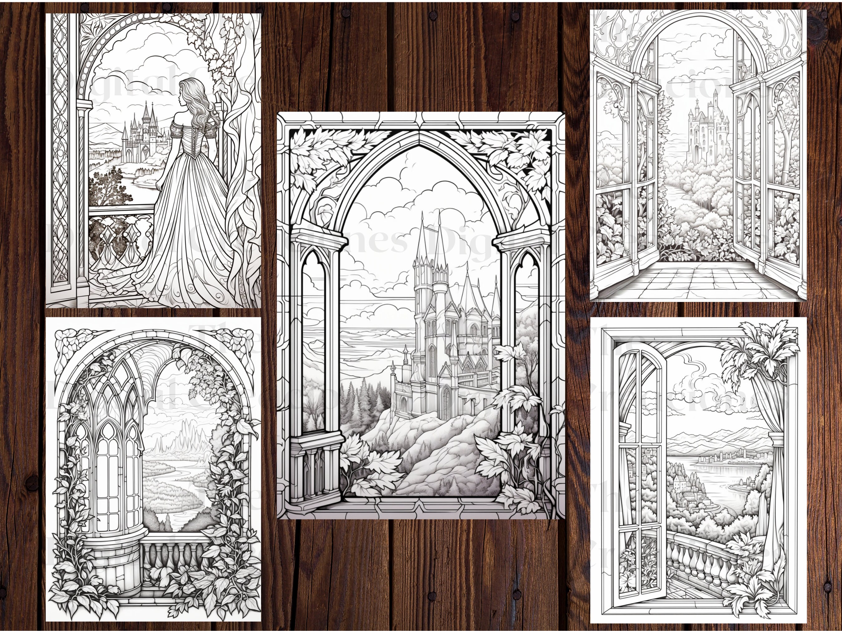 Magical Window Coloring Book 25 Adults and Kids Printable Coloring ...