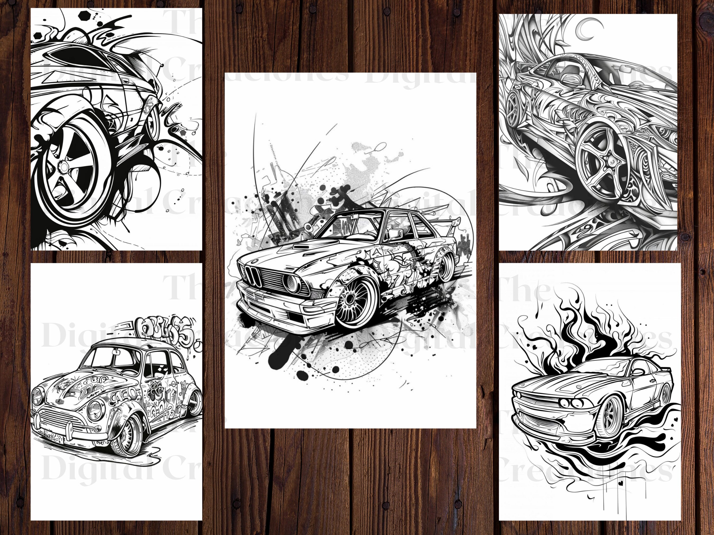 Graffiti Cars Coloring Book | Street Art Designs (printable PDF) - Etsy