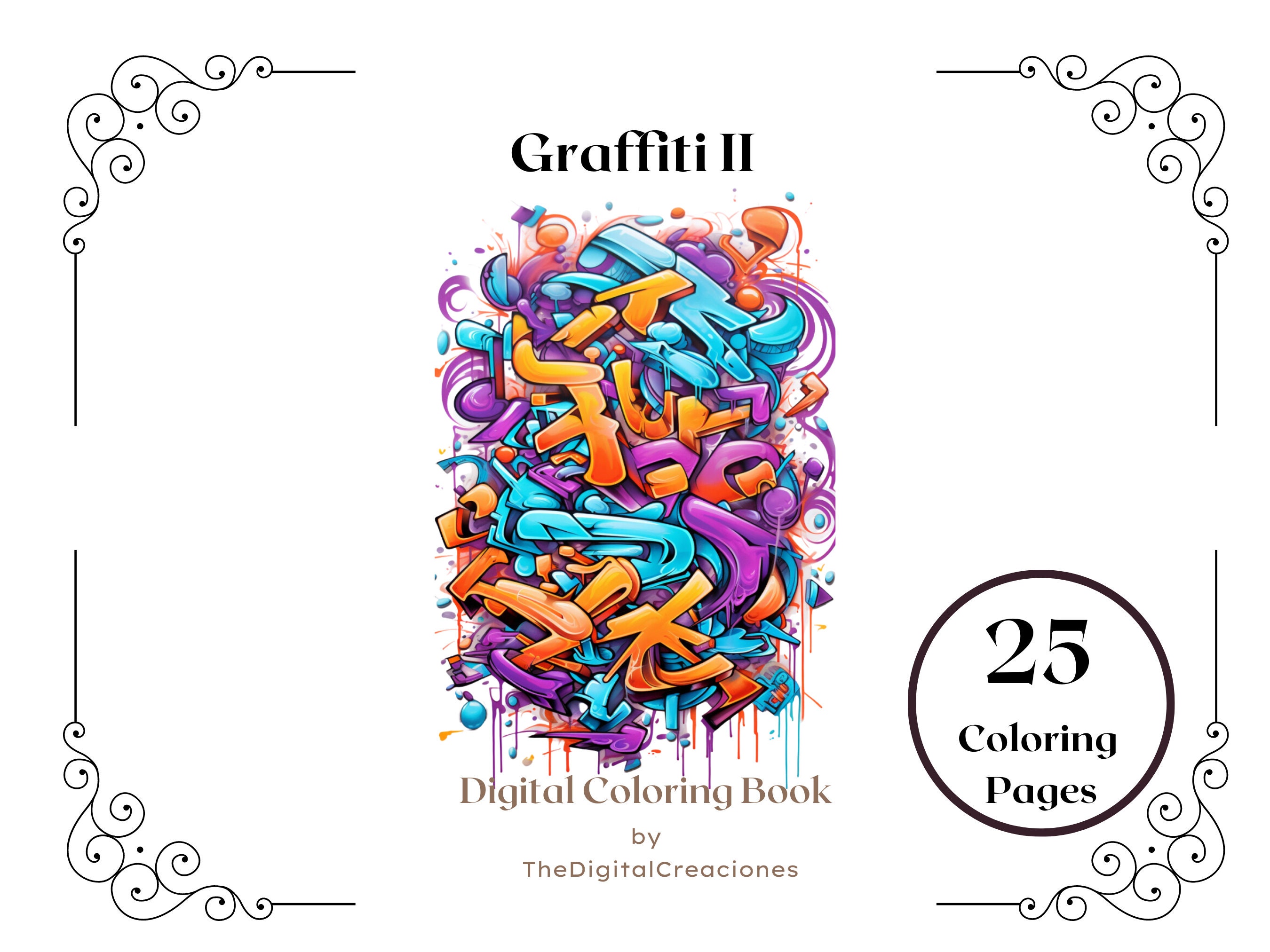 25 Graffiti Coloring Pages | Abstract Street Art (instant Download) - Etsy