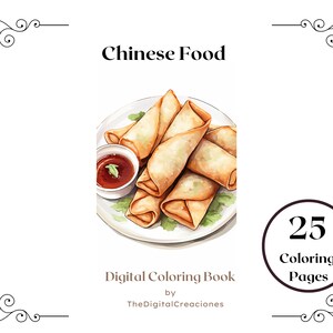 25 Chinese Food Coloring Book |chinese Food Takeout| Food Drinks ...