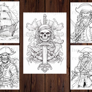 Pirates Coloring Book 25 Adults and Kids Printable Coloring Books ...