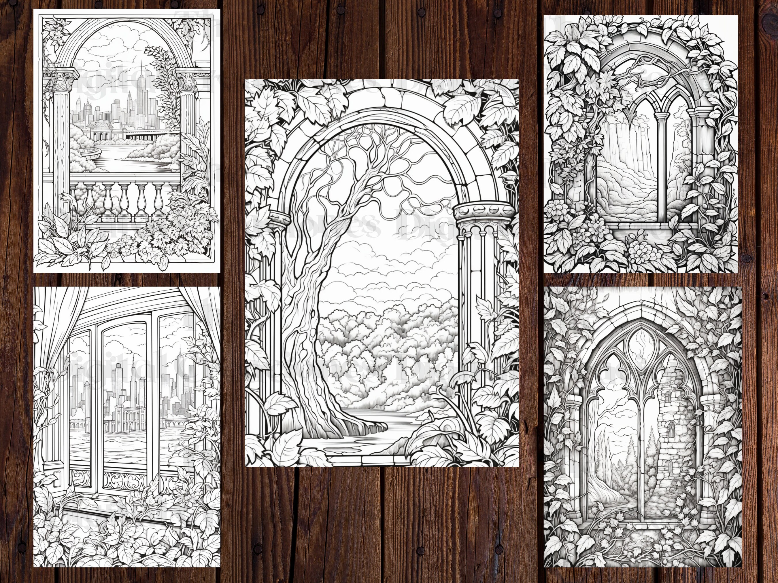 Magical Window Coloring Book 25 Adults and Kids Printable Coloring ...