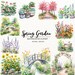 40 Watercolor Spring Gardens Clipart|spring Garden Illustrations ...