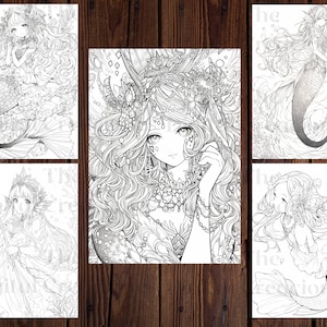 25 Little Mermaid Coloring Book |printable Enchanted Underwater ...