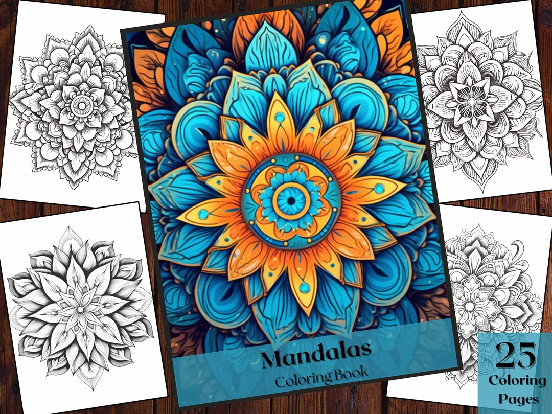 25 Mandalas Coloring Book |simple Mandalas|stress Relief Patterns ...