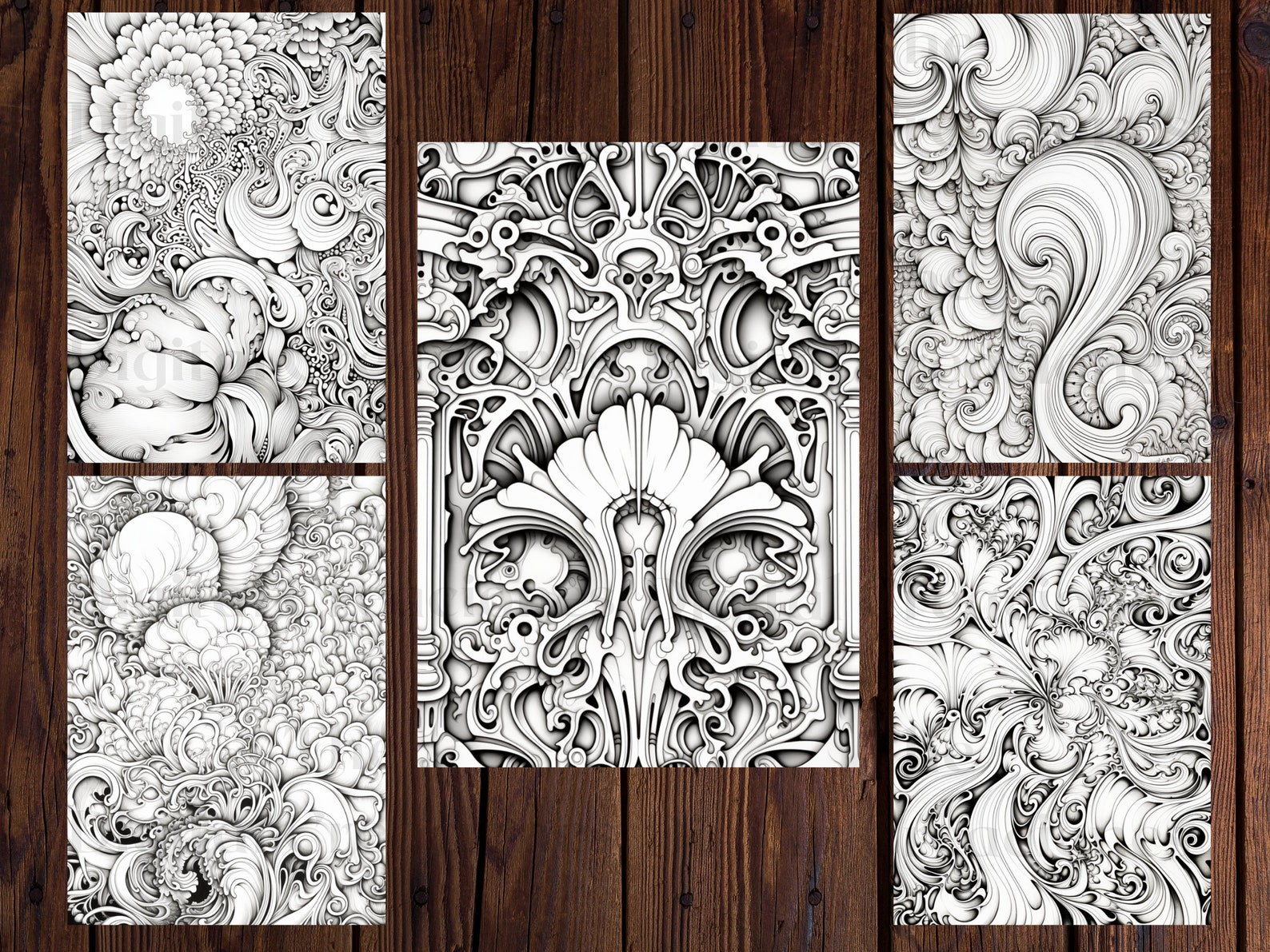 25 Beautiful Fractals Coloring Book |living Fractals |printable Adult ...