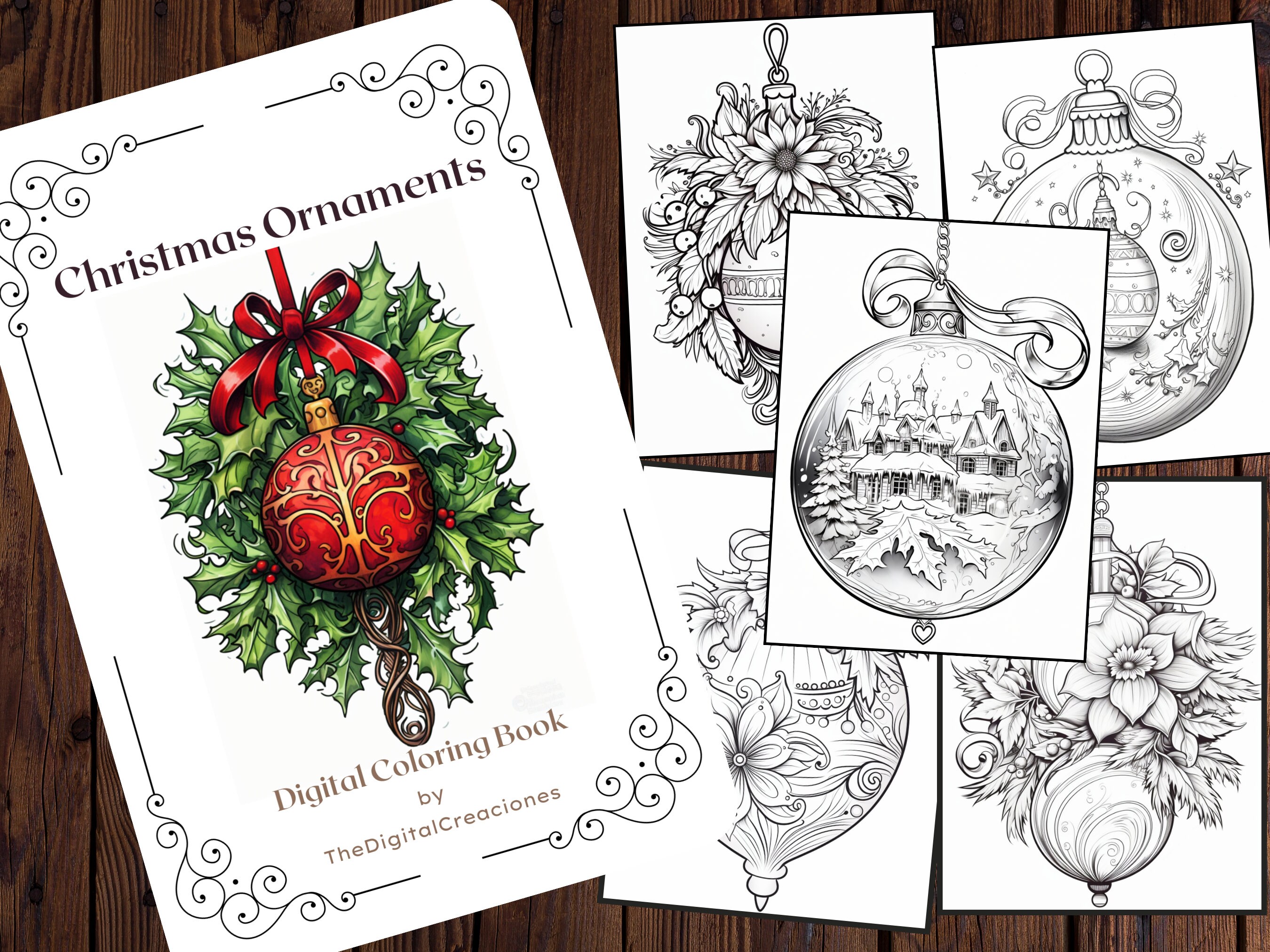 Christmas Ornaments Coloring Book | 25 Printable Pages (PDF) - Etsy