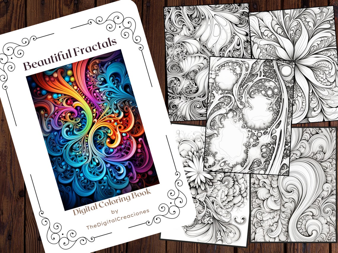 25 Beautiful Fractals Coloring Book |living Fractals |printable Adult ...