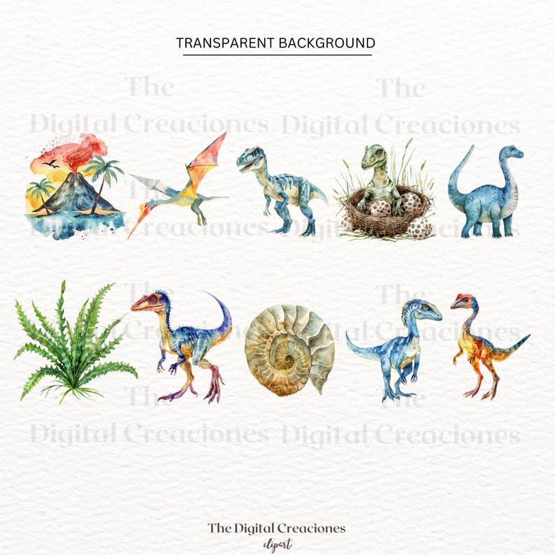 40 Watercolor Dinosaur Clipart, Dinosaur Clipart| Nursery Clipart|png ...