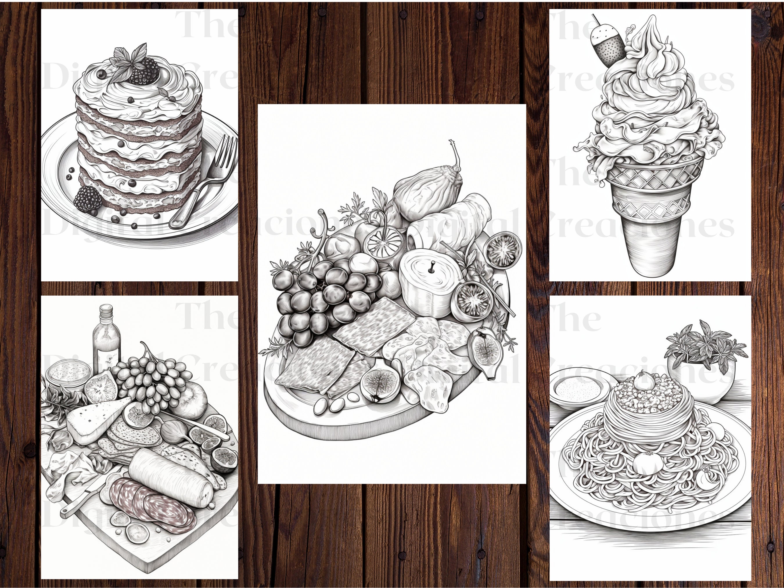 25 Italian Food Coloring Books|rome Venice Milan Italian Food Pizza ...