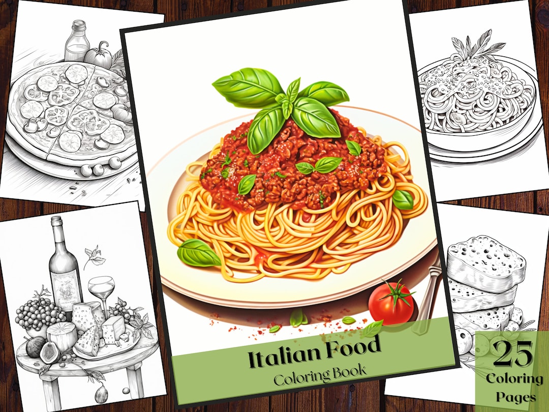 25 Italian Food Coloring Books|rome Venice Milan Italian Food Pizza ...