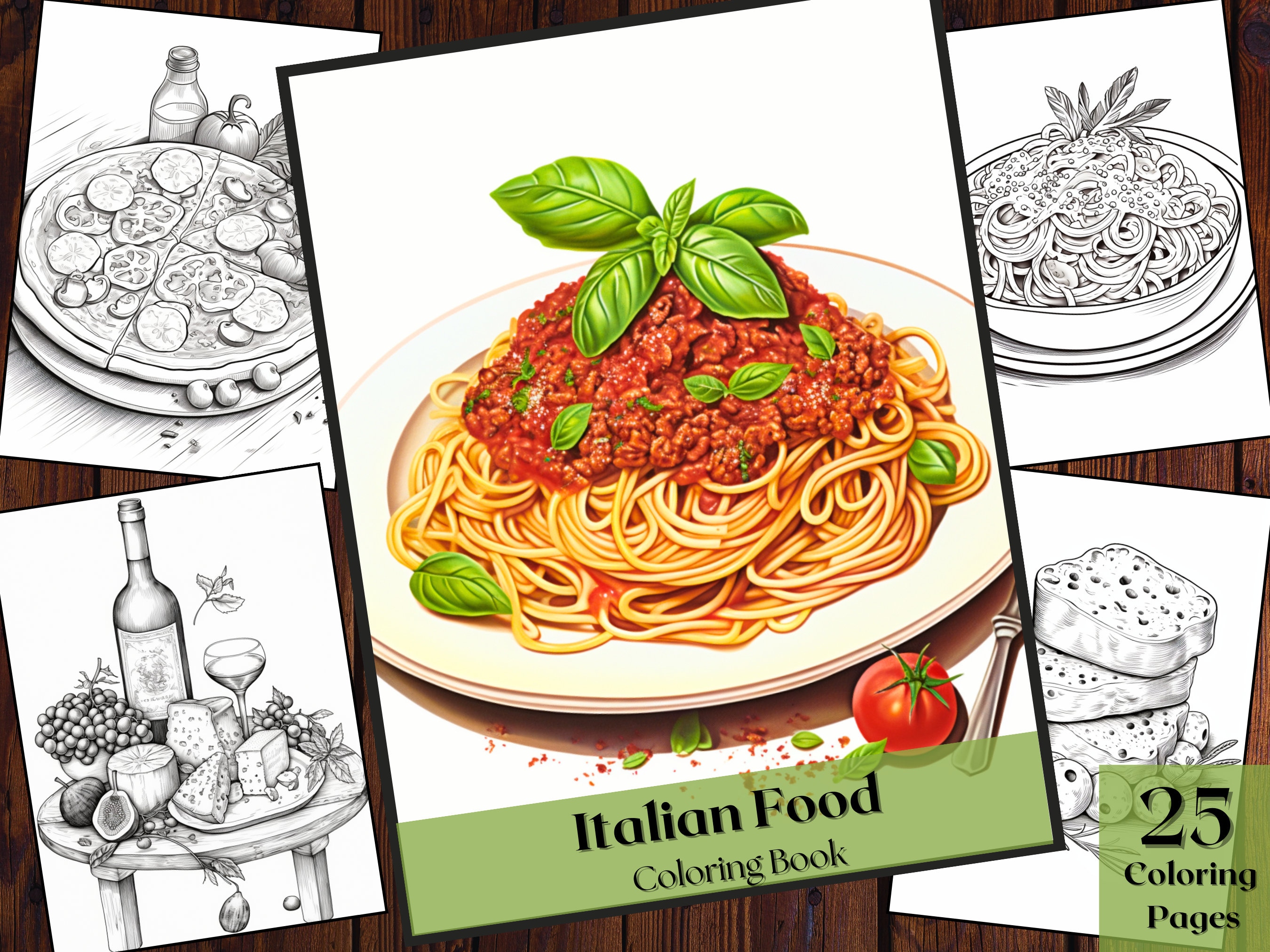 25 Italian Food Coloring Books|rome Venice Milan Italian Food Pizza ...