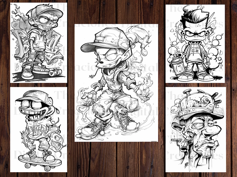 Graffiti Character Coloring Book | 25 Abstract Street Art Pages ...
