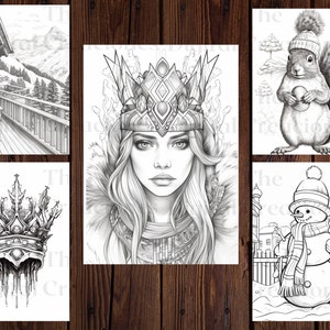 Winter Coloring Book | 25 Snowy Scenes, Kids & Adults (digital Download ...