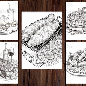 American Food Coloring Book 25 Adults and Kids Printable Coloring Books ...