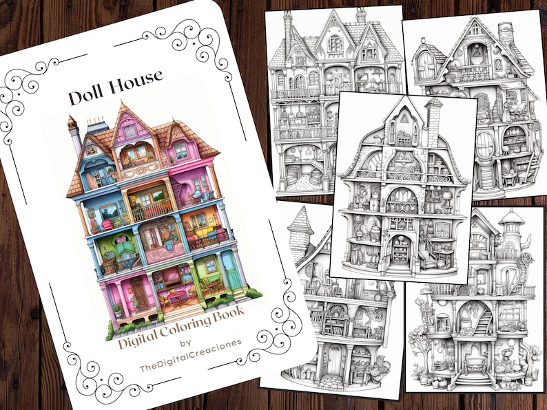 25 Doll House Coloring Book|printable Fantasy Dream House Coloring ...
