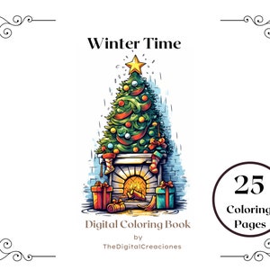 25 Winter Time Coloring Book| Winter Scenes Coloring Pages|adults and ...