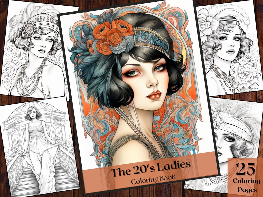 25 the 20's Ladies Coloring Book|women of the 20's| Adults and Kids ...