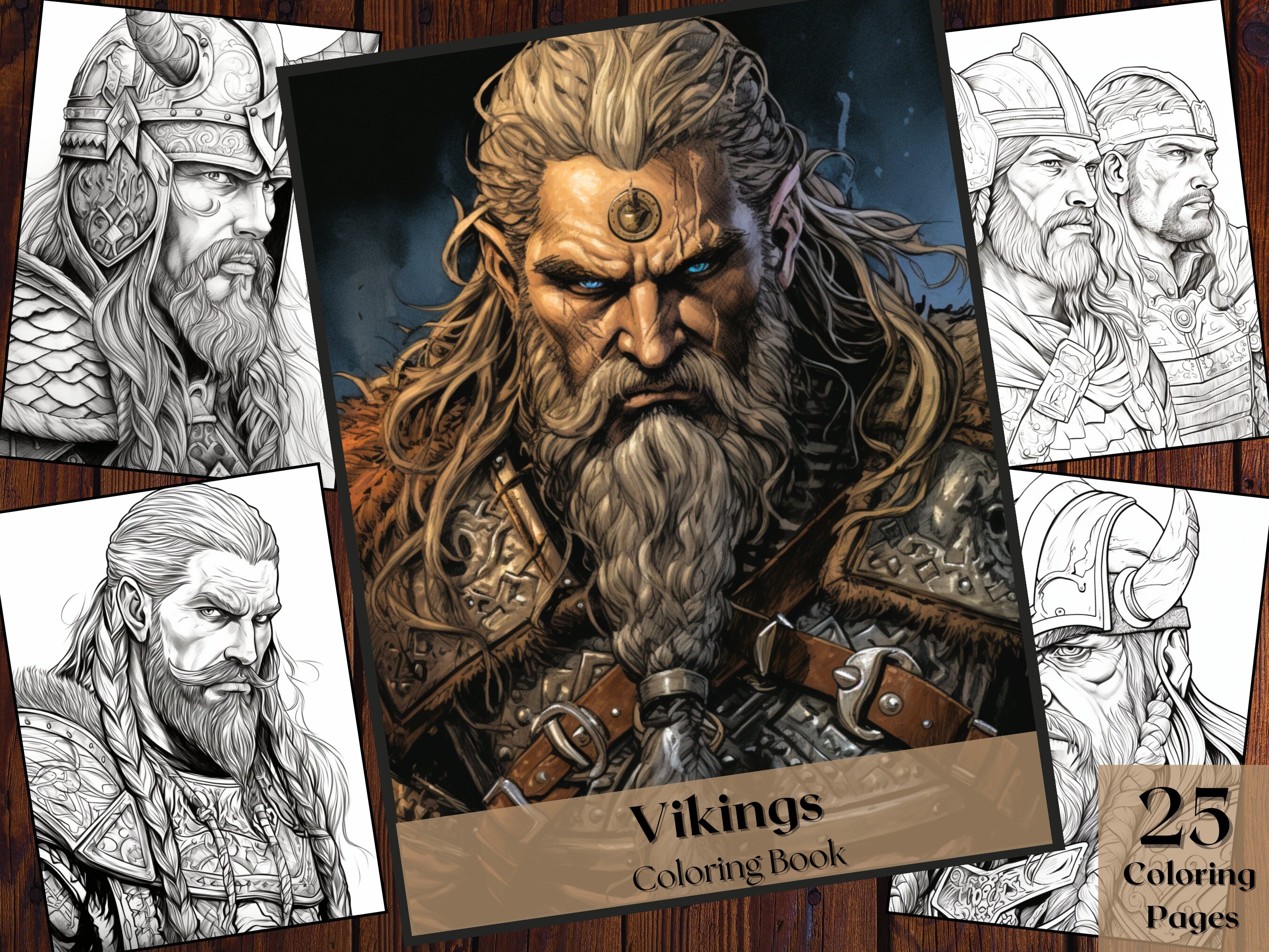 25 Vikings Coloring Book|epic Viking Coloring Pages| Adults and Kids ...