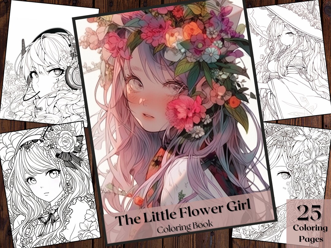 25 the Little Flower Girl Coloring Book|floral Beauties| Printable ...