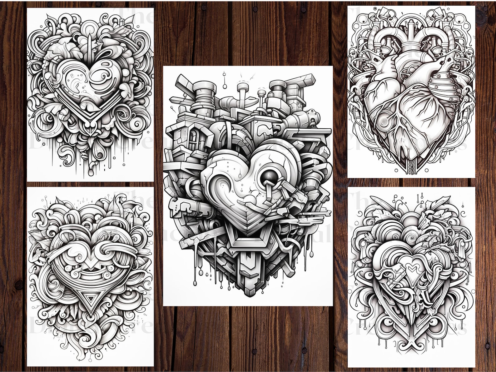 Graffiti Heart Coloring Book | 25 Abstract Street Art Pages (PDF) - Etsy