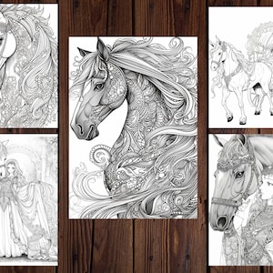 25 Majestic Horses Coloring Book | Adults and Kids Printable Coloring ...