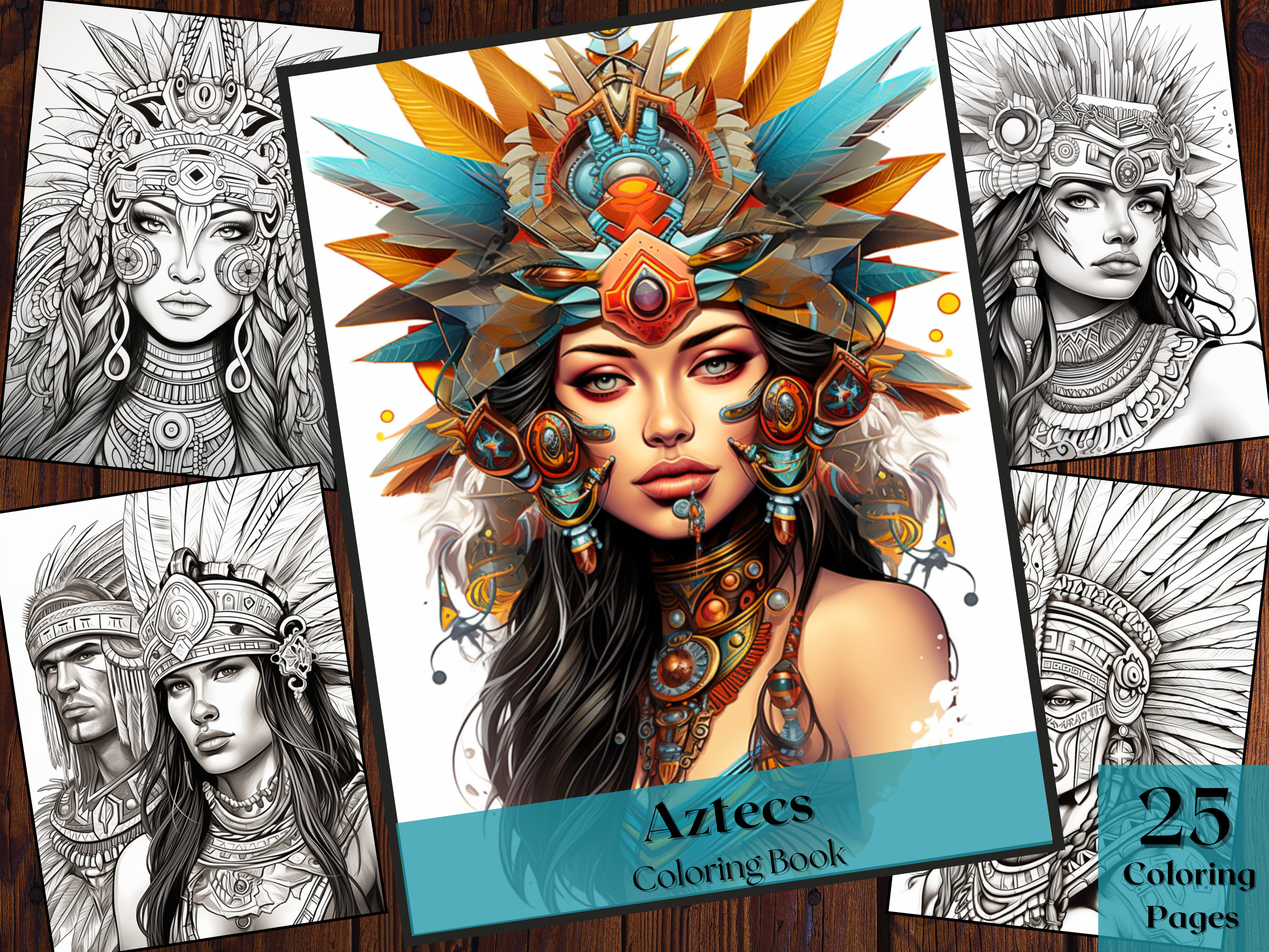 25 Aztecs Coloring Book |woman Colouring Pages|adults and Kids Coloring ...