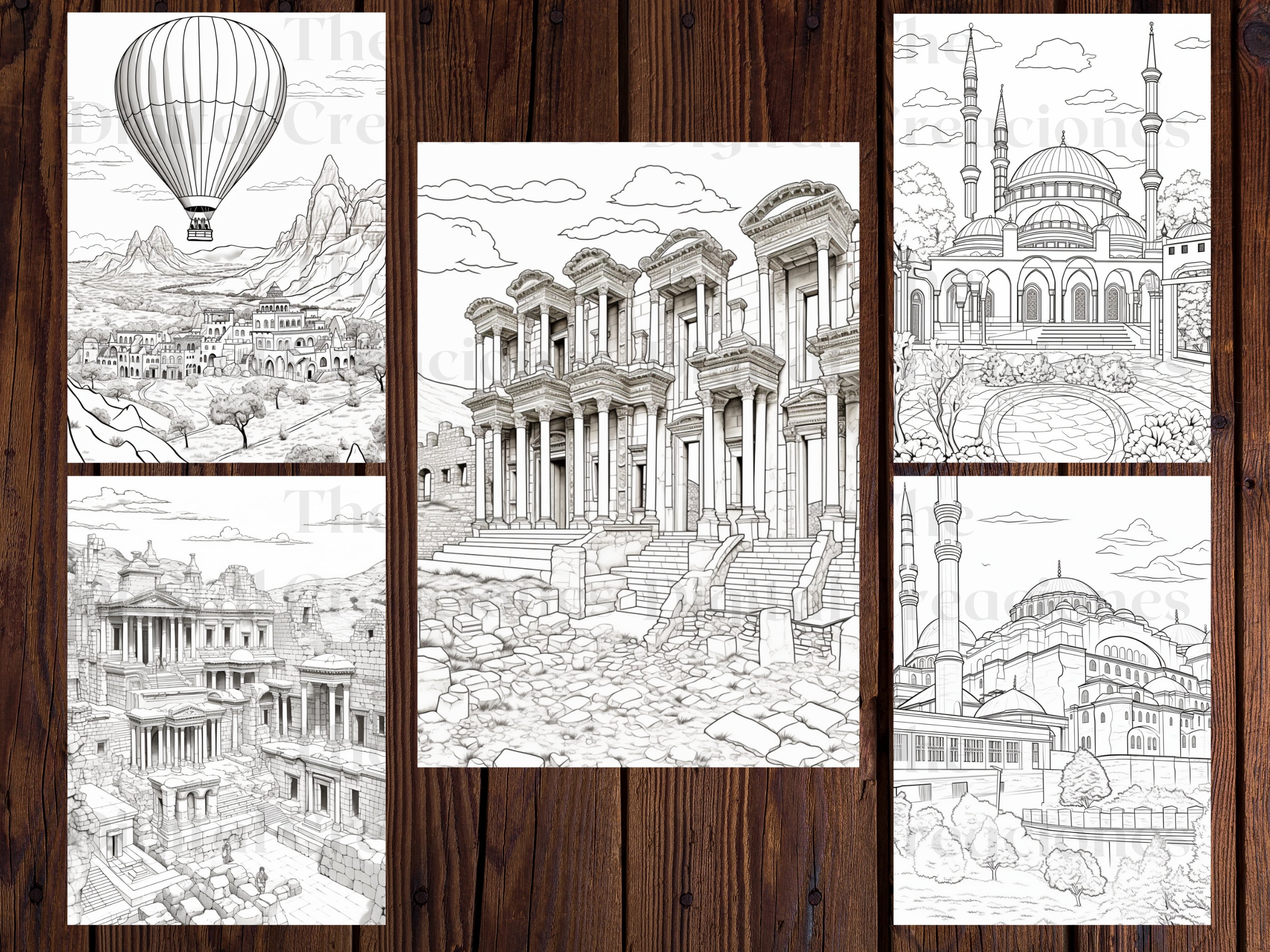 Turkey Landscape Coloring Book 25 Adults and Kids Printable Coloring ...