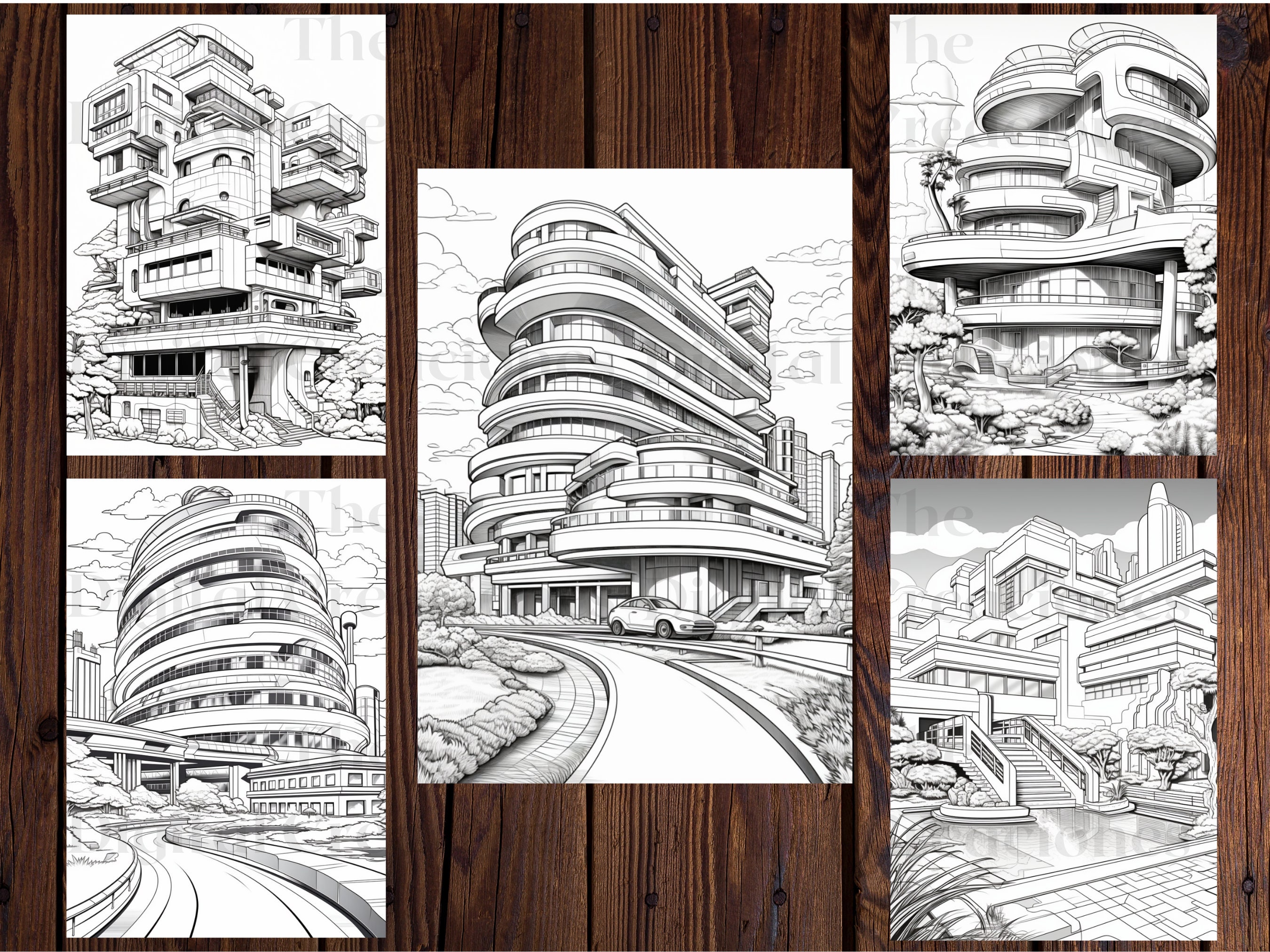 25 Future City Coloring Booksfuturistic City Scenesfantasy ...
