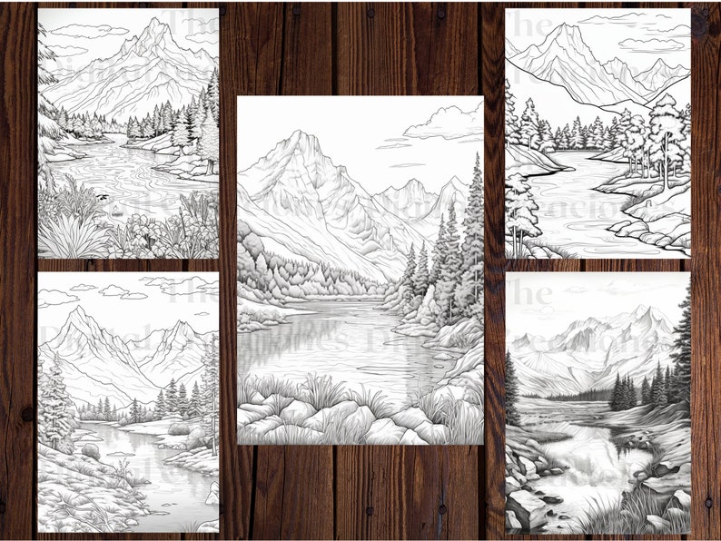25 Landscape Coloring Book Intricate Landscape Themed Coloring Pages ...