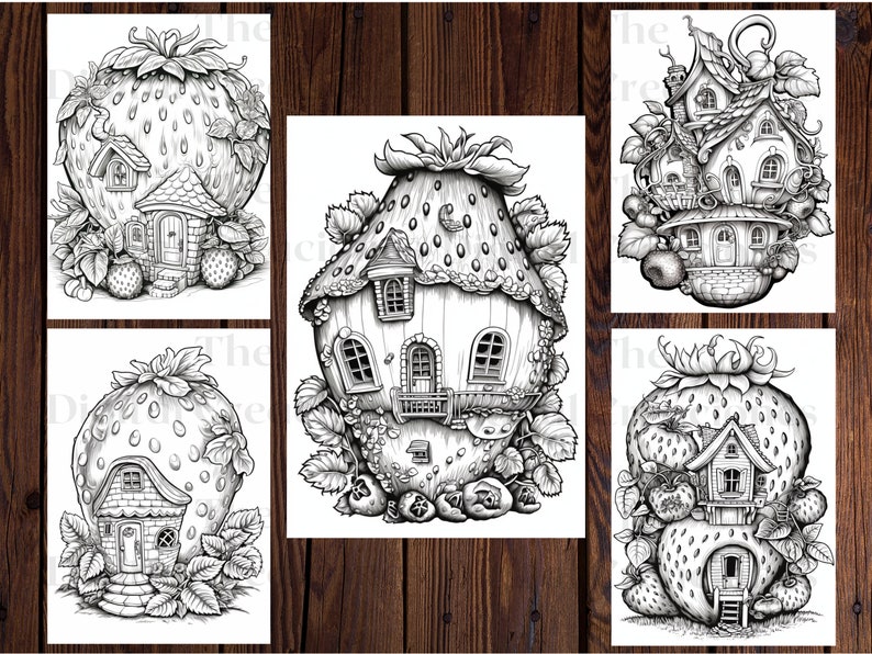 25 Strawberry House Coloring Booksweetness Strawberry Housesprintable ...