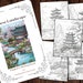 25 Chinese Landscape Coloring Book for Kids and Adults | China ...