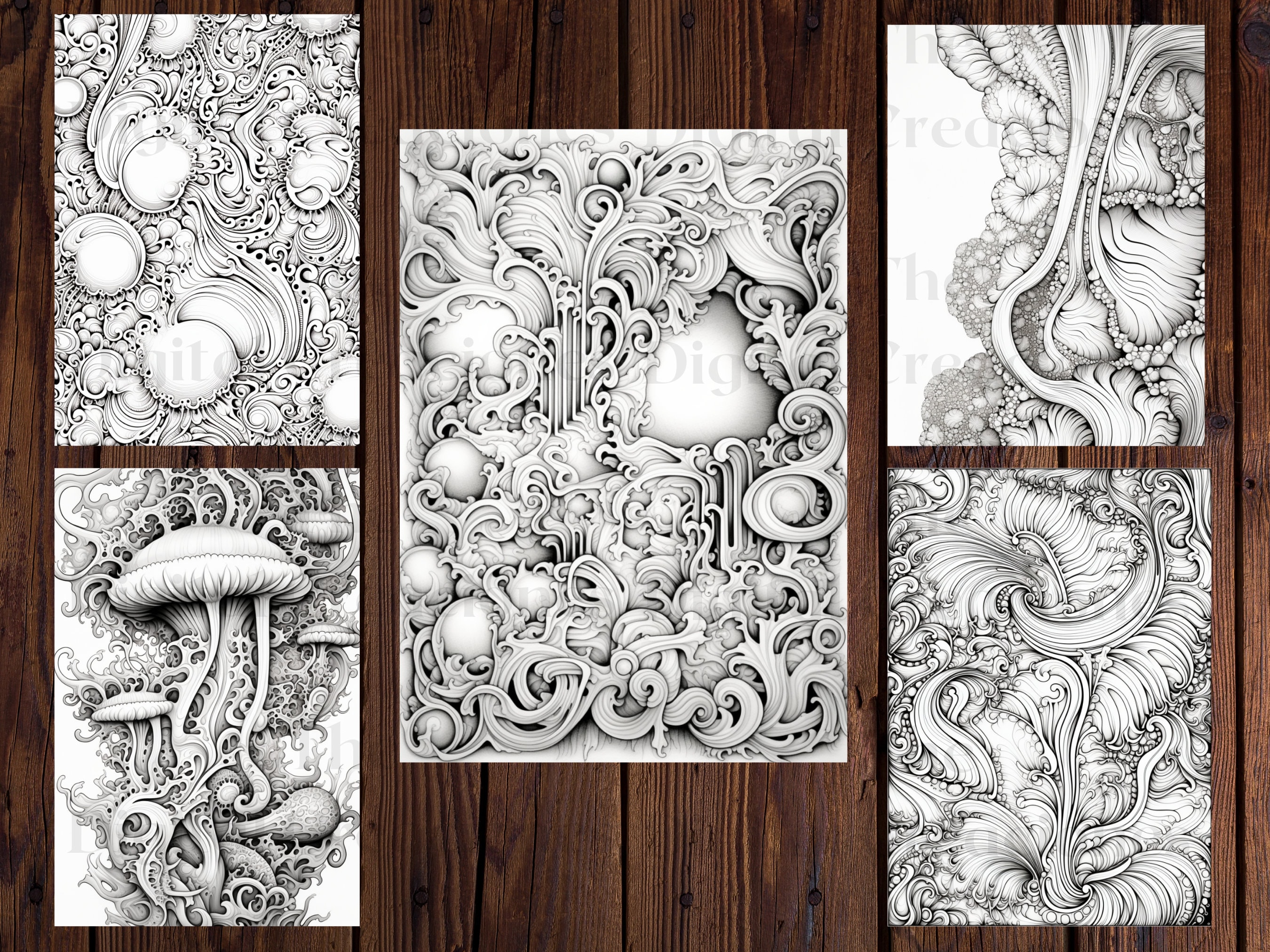 25 Beautiful Fractals Coloring Book |living Fractals |printable Adult ...