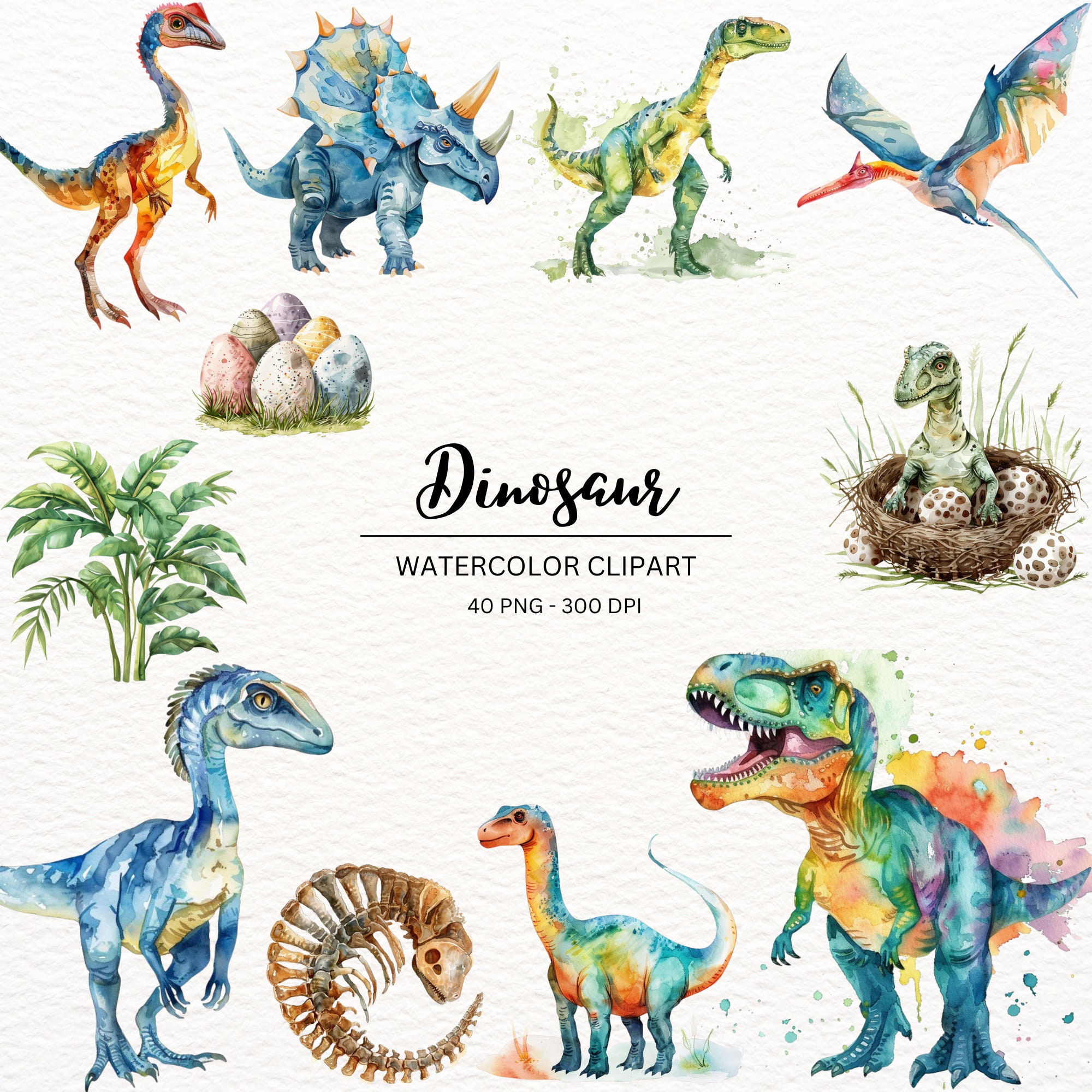 40 Watercolor Dinosaur Clipart, Dinosaur Clipart Nursery Clipartpng ...