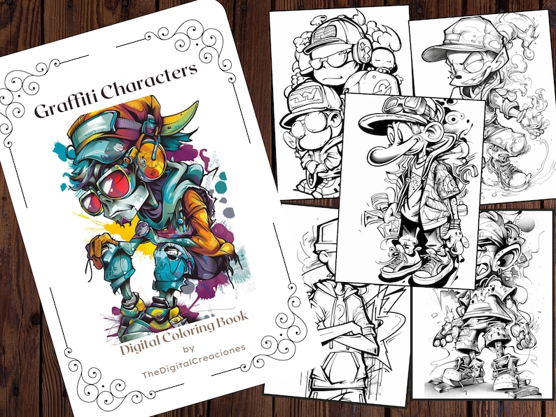 Graffiti Character Coloring Book | 25 Abstract Street Art Pages ...