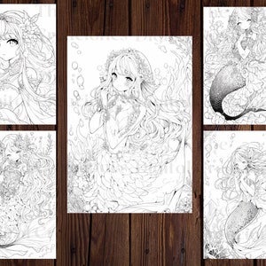 25 Little Mermaid Coloring Book |printable Enchanted Underwater ...