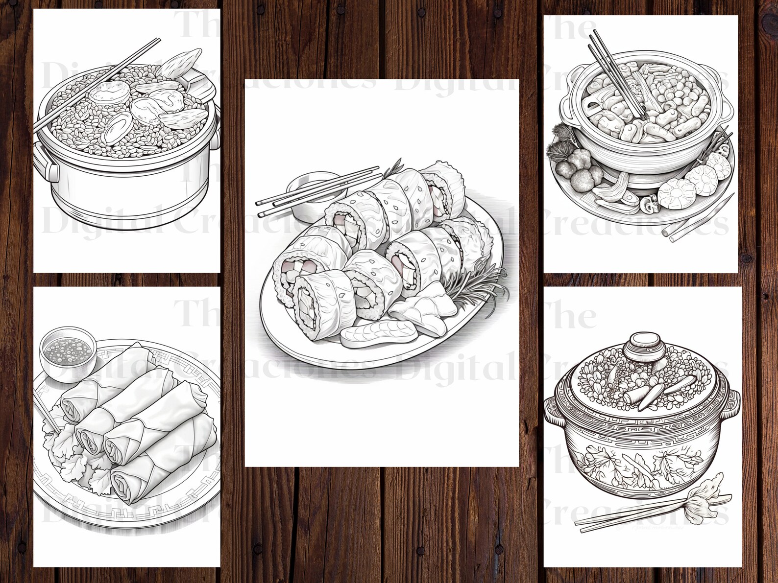 25 Chinese Food Coloring Book |chinese Food Takeout| Food Drinks ...