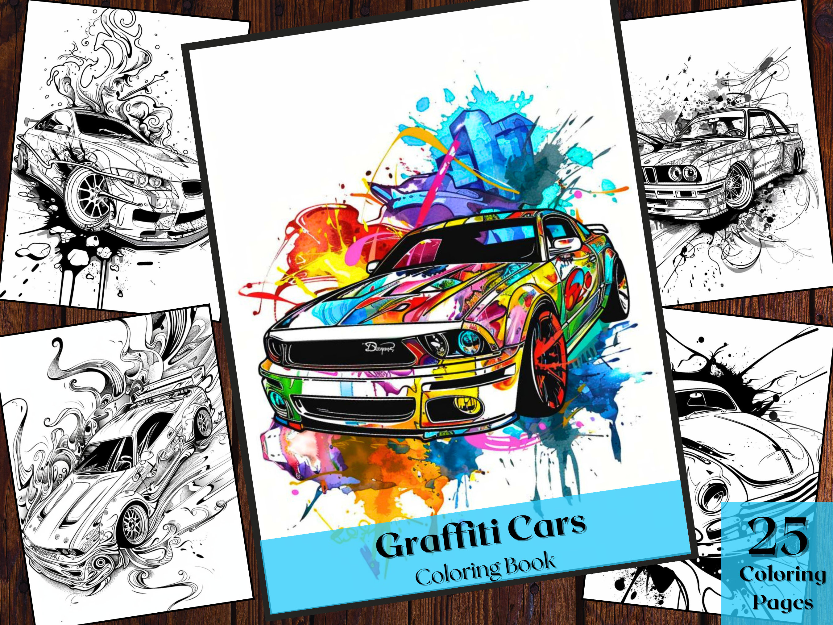Graffiti Cars Coloring Book | Street Art Designs (printable PDF) - Etsy