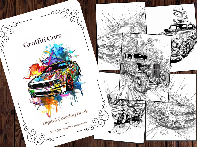 Graffiti Cars Coloring Book | Street Art Designs (printable PDF) - Etsy