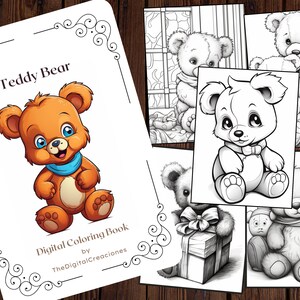 25 Teddy Bear Coloring Book|fantasy Bear Coloring Book| Adults and Kids ...