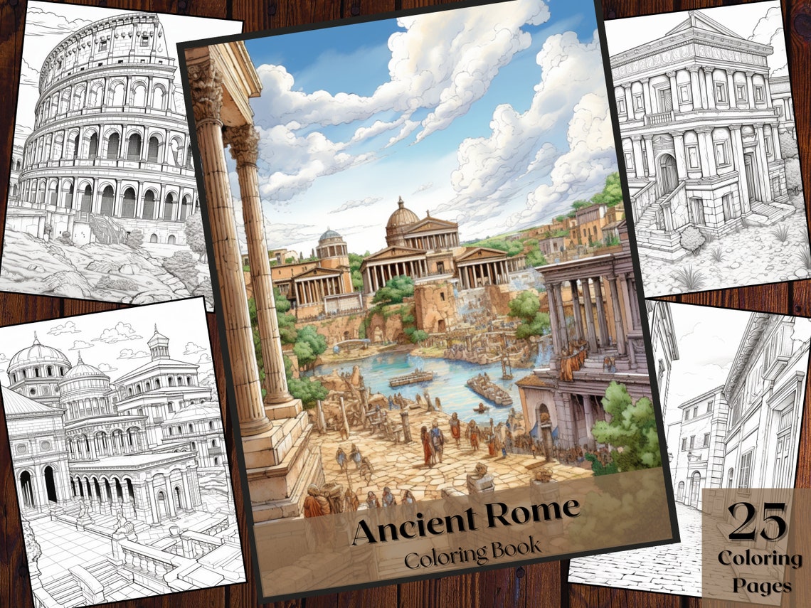 25 Ancient Rome Coloring Book | Adults Kids Coloring Pages| Instant ...