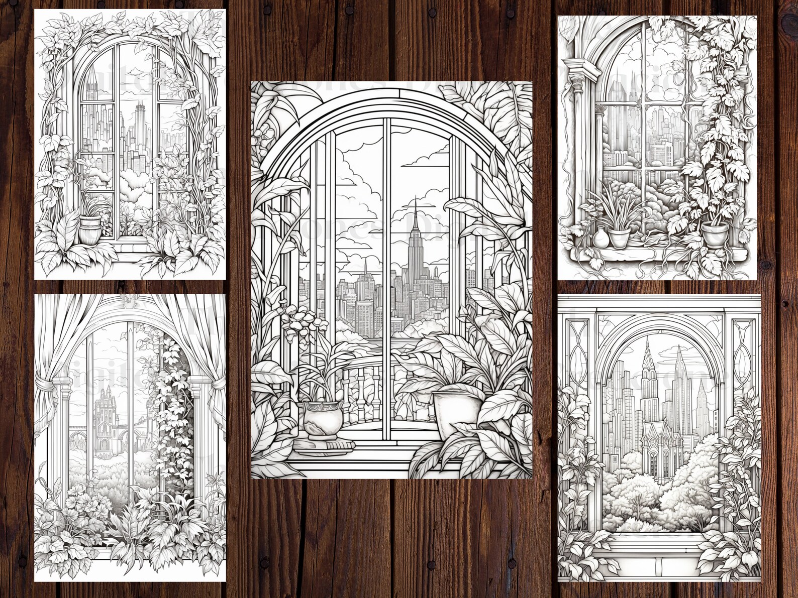 Magical Window Coloring Book 25 Adults and Kids Printable Coloring ...