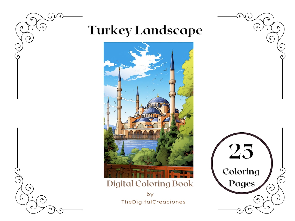 Turkey Landscape Coloring Book 25 Adults and Kids Printable Coloring ...